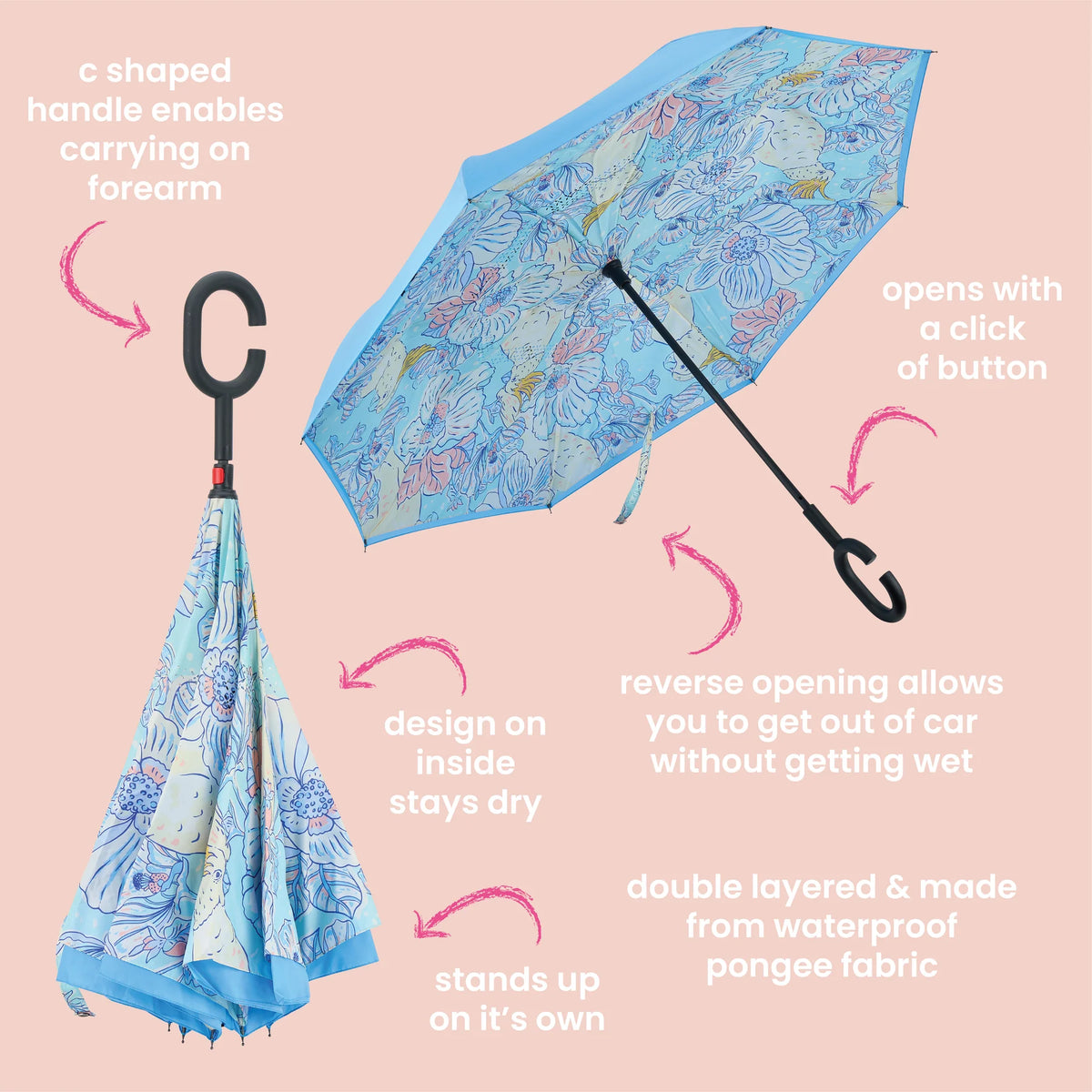 Annabel Trends Reverse Umbrella - Assorted Designs | The Tribe - Swan ...