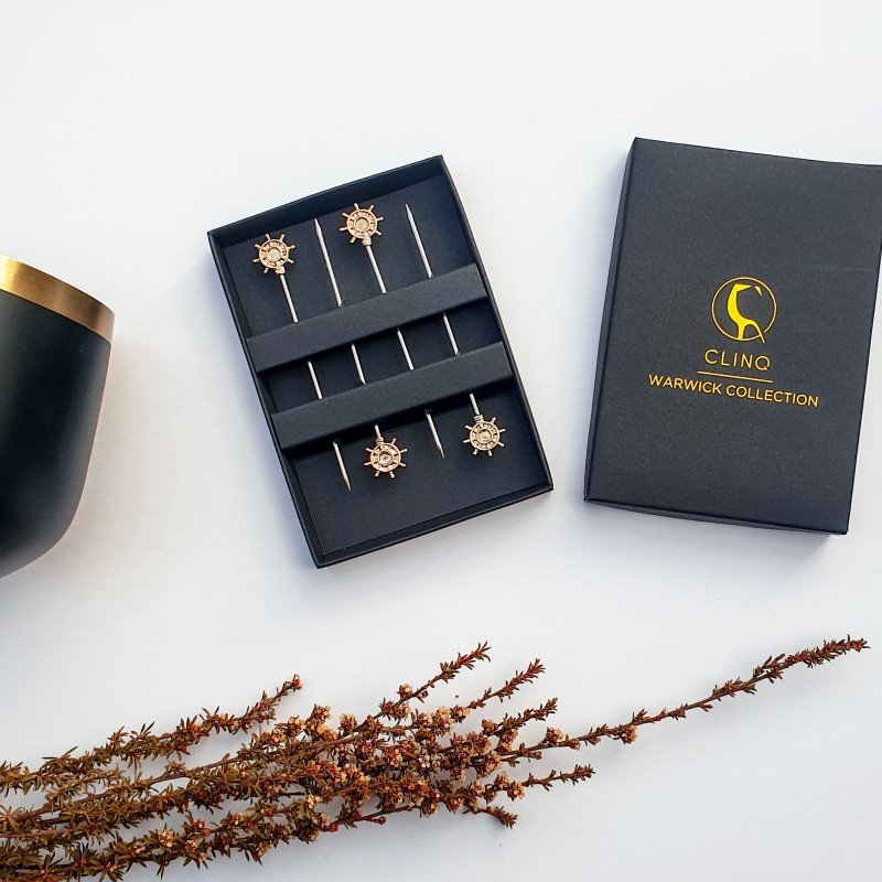 Clinq Steel & Brass Nautical Cocktail Picks - Set of 4– The Tribe ...